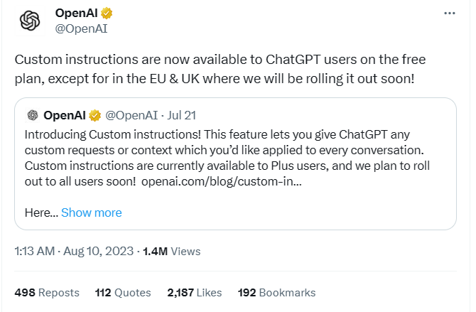 定制自己的ChatGPT：免费用户也能使用“自定义”功能了！-美股-金融界